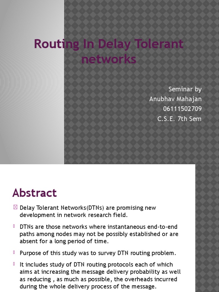 Routing In Delay Tolerant Networks Pdf Business