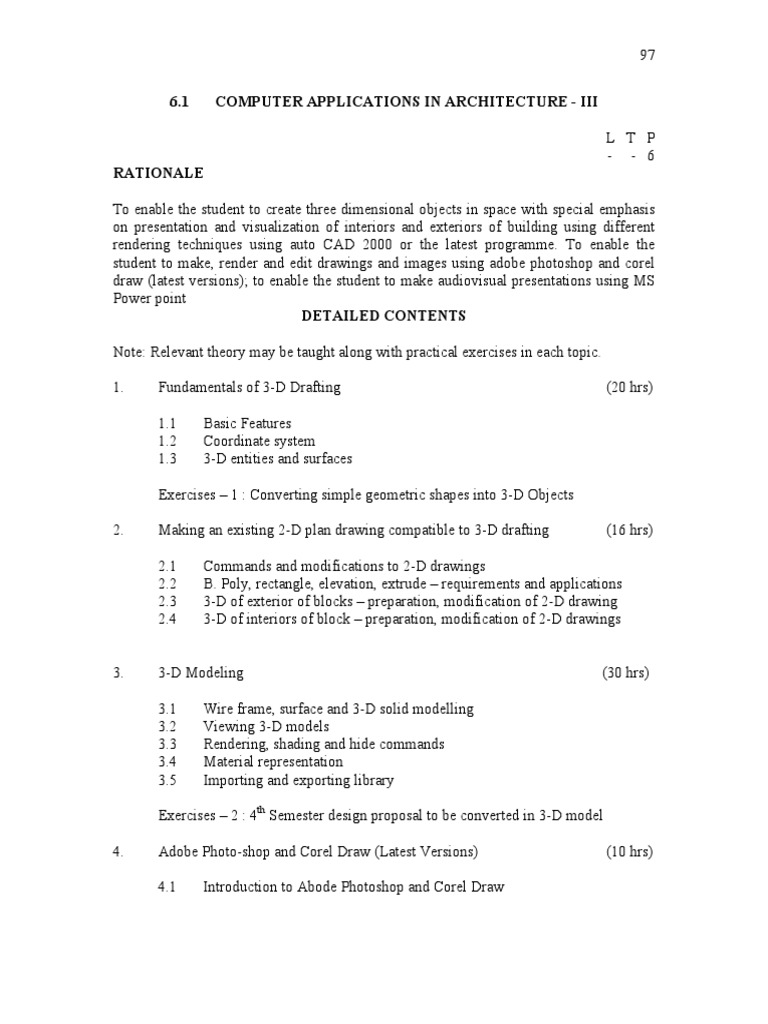 Computer Applications in Architecture | PDF | 3 D Computer Graphics | 3 ...