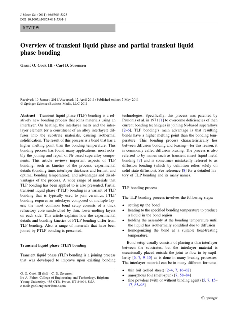 Overview of Transient Liquid Phase | PDF | Microstructure | Melting Point