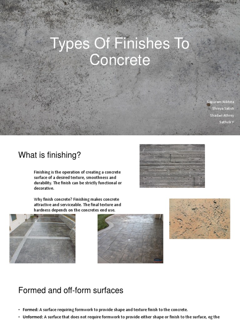 Finishes To Concrete | PDF | Concrete | Manmade Materials