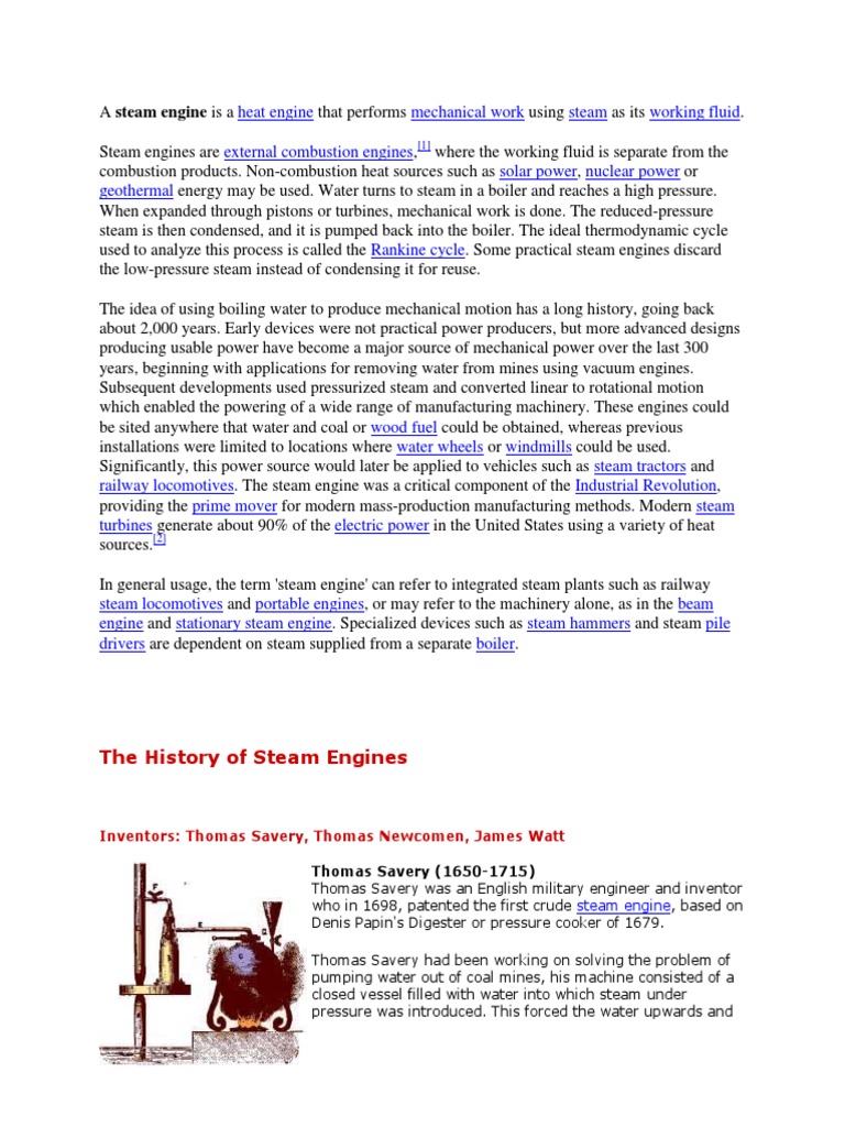 A Steam Engine | PDF | Steam Engine | James Watt