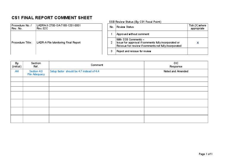 Comment Sheet (1) Koop | PDF