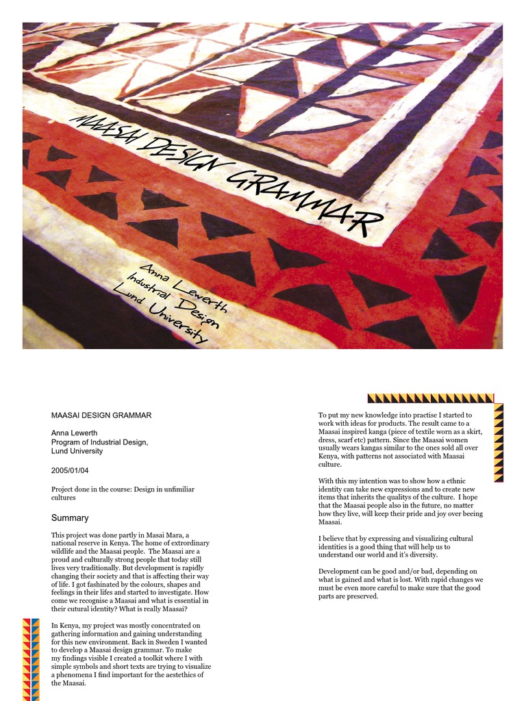 Maasai Design Grammar | PDF | Jewellery | Red