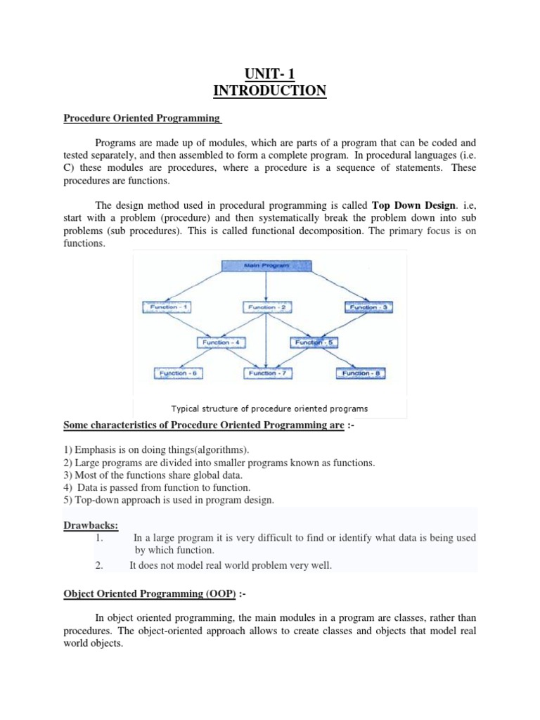 C Introduction Bu Bca Pdf Object Oriented Programming Message Passing 4836