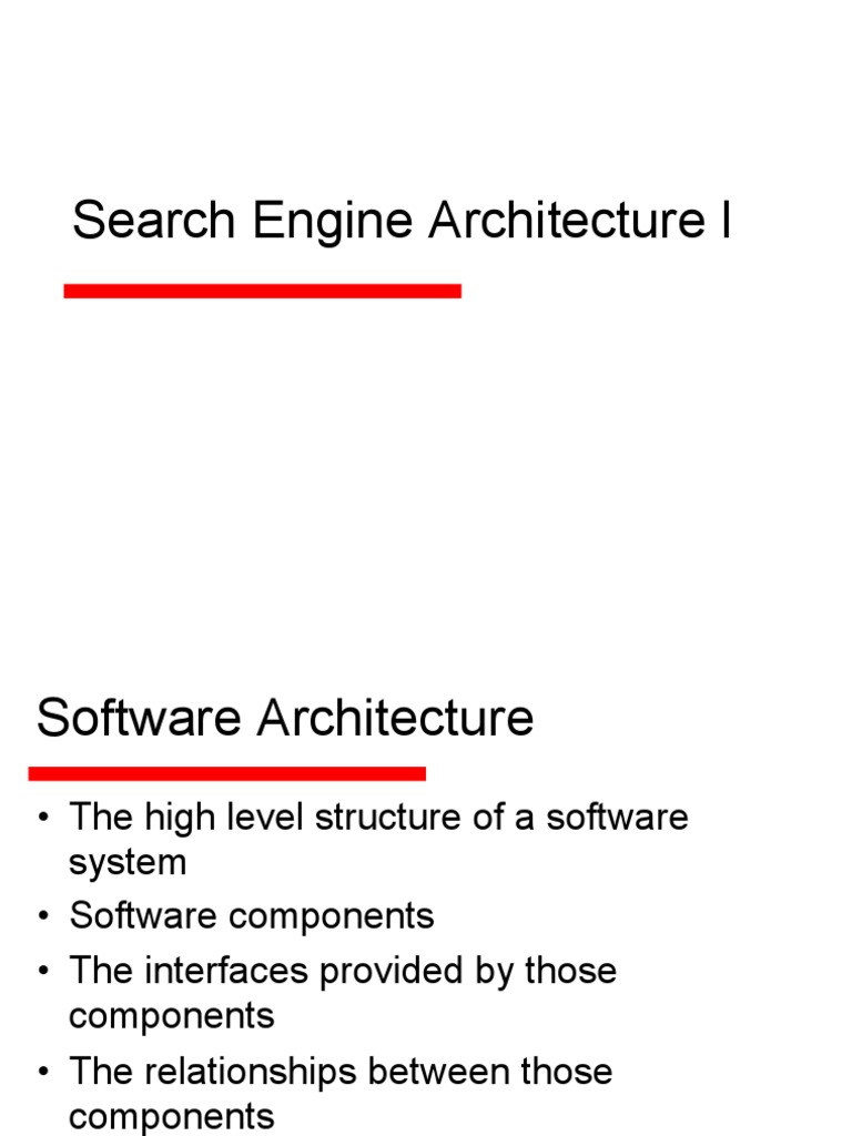 Search Engine Architecture 1 | PDF | Search Engine Indexing ...