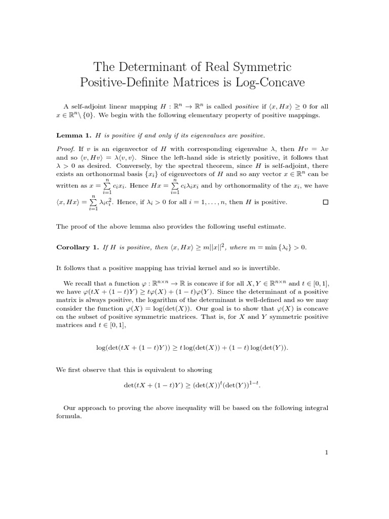 Log Concave Download Free PDF Determinant Eigenvalues And