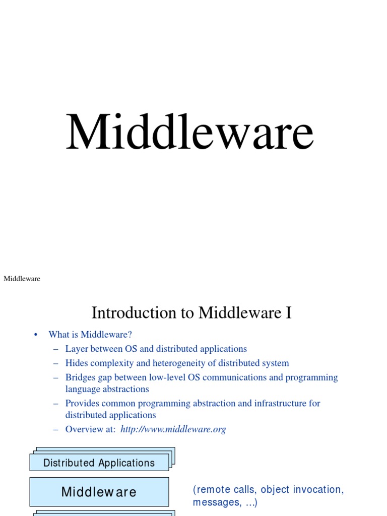 Middleware | Download Free PDF | Common Object Request Broker ...