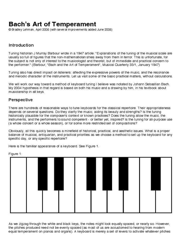 01 - Bach's Art of Temperament | PDF | Scale (Music) | Pitch (Music)