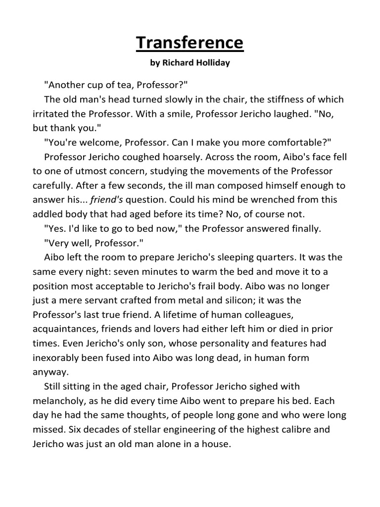 Transference: by Richard Holliday | PDF