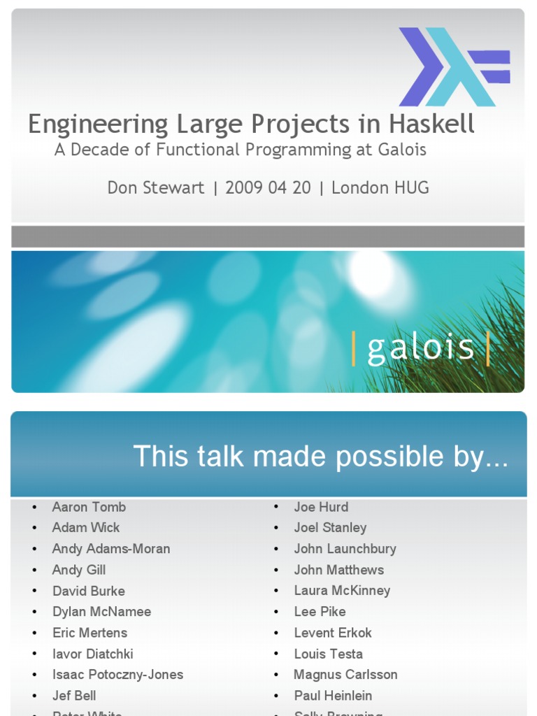 Engineering Large Haskell Projects | PDF | Debugging | Software Bug