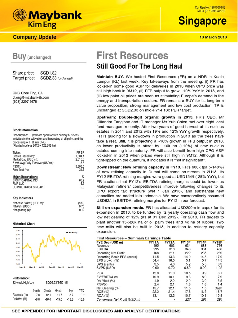 2013-3-13 Kim Eng First Resources | PDF | Securities Research ...