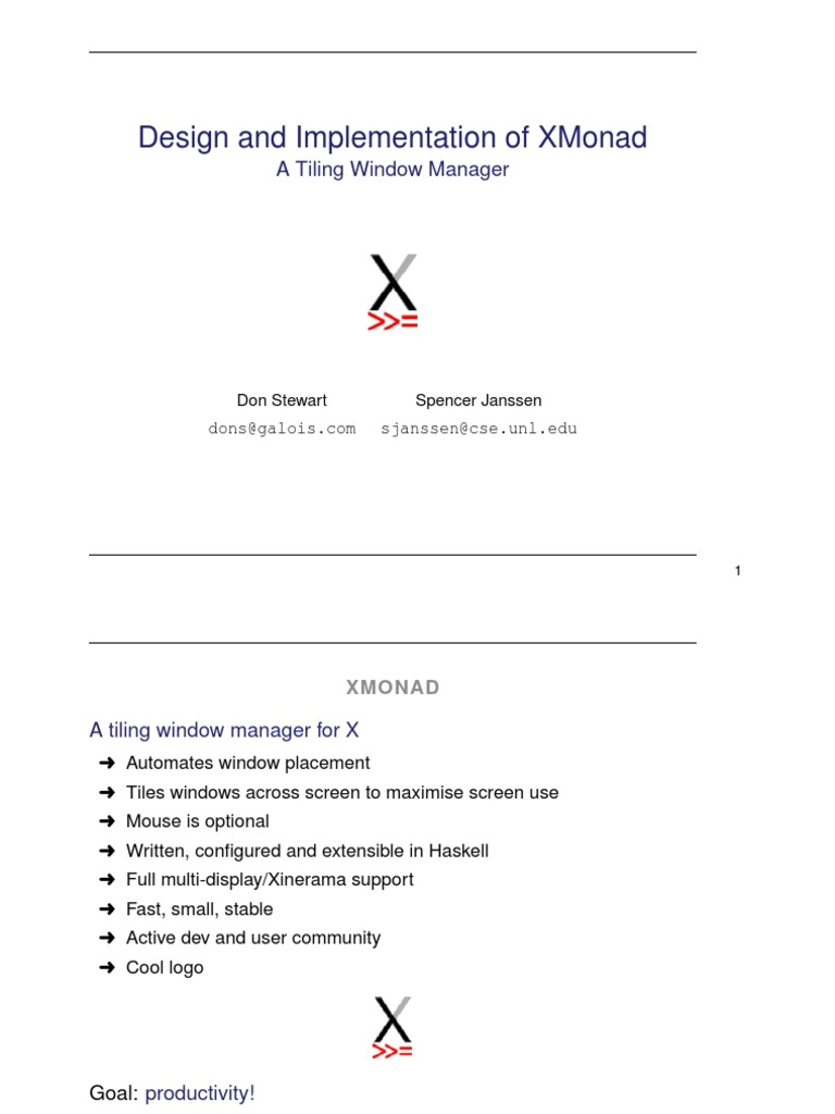The Design and Implementation of Xmonad | PDF | Computer Science ...