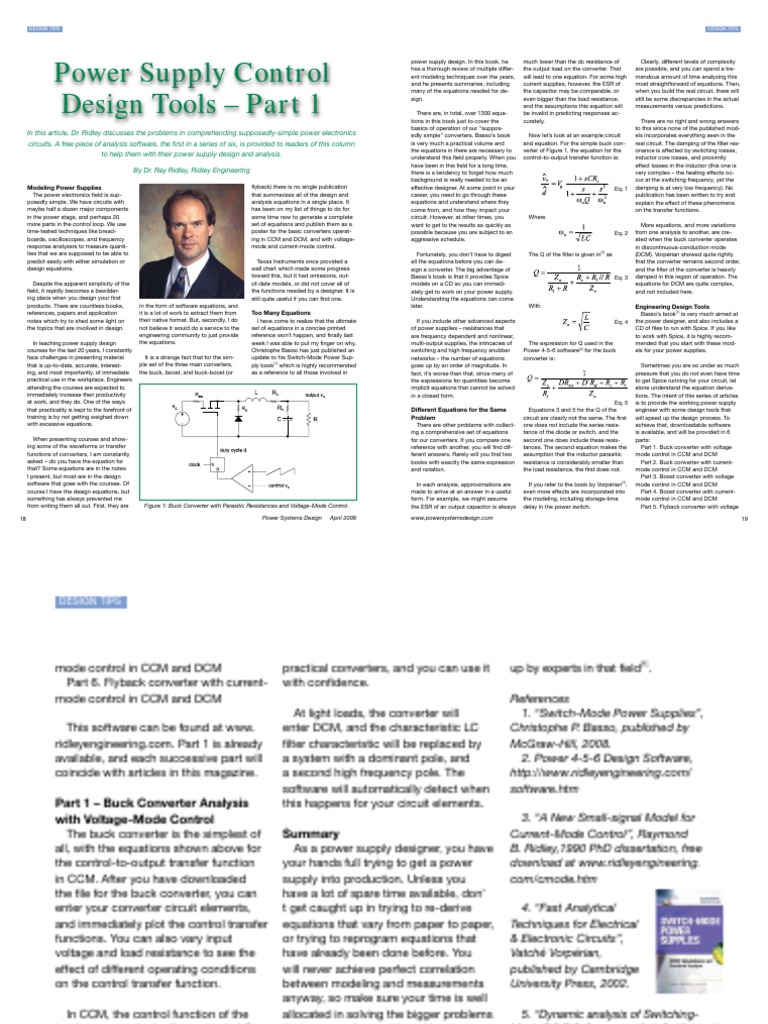 Power Supply Design Tips and Tools | PDF | Control Theory | Electronic ...