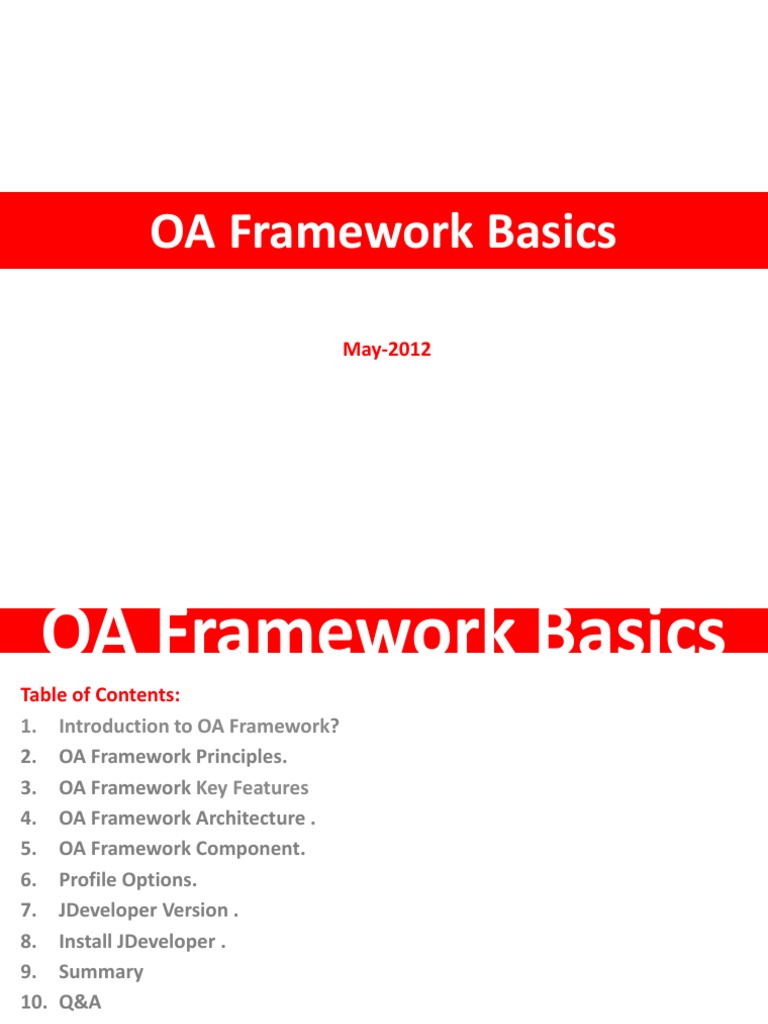 OA Framework Overview and Installation Guide | PDF | Model–View ...