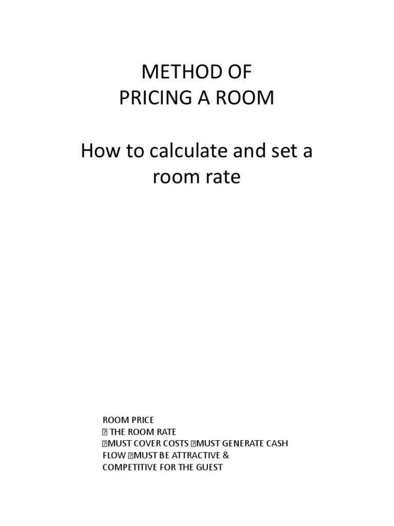 METHOD of Pricing A Room | PDF