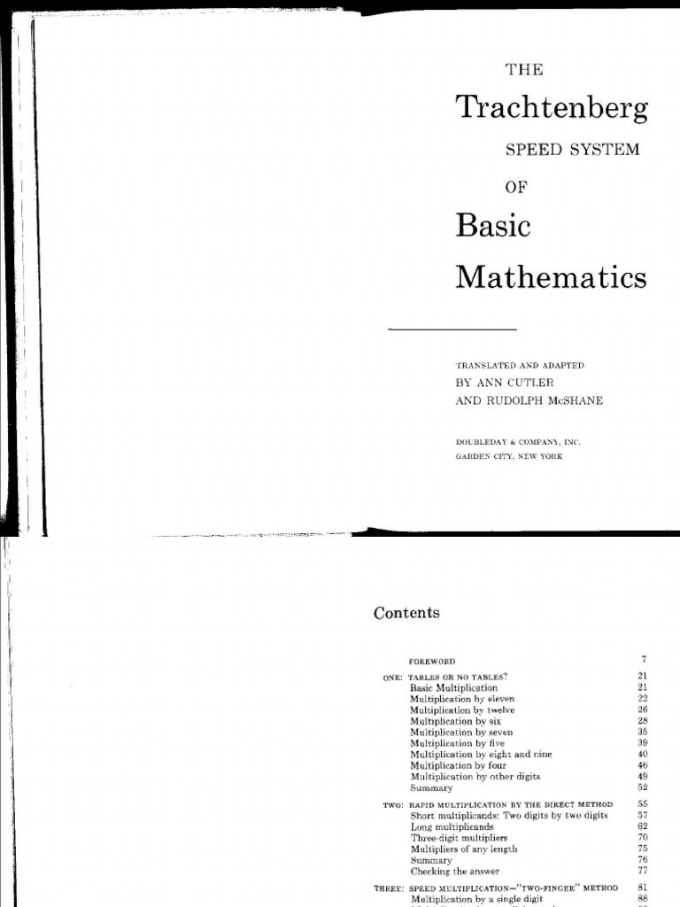 The Trachtenberg Speed System of Basic Mathematics | PDF