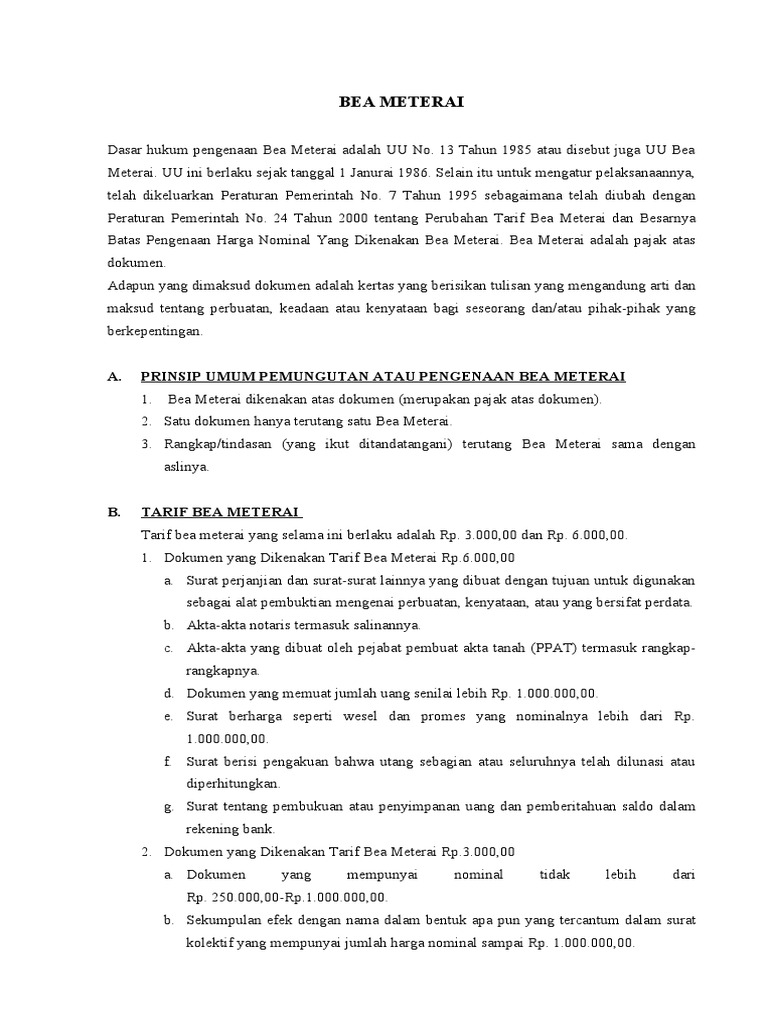 Bea Meterai | PDF