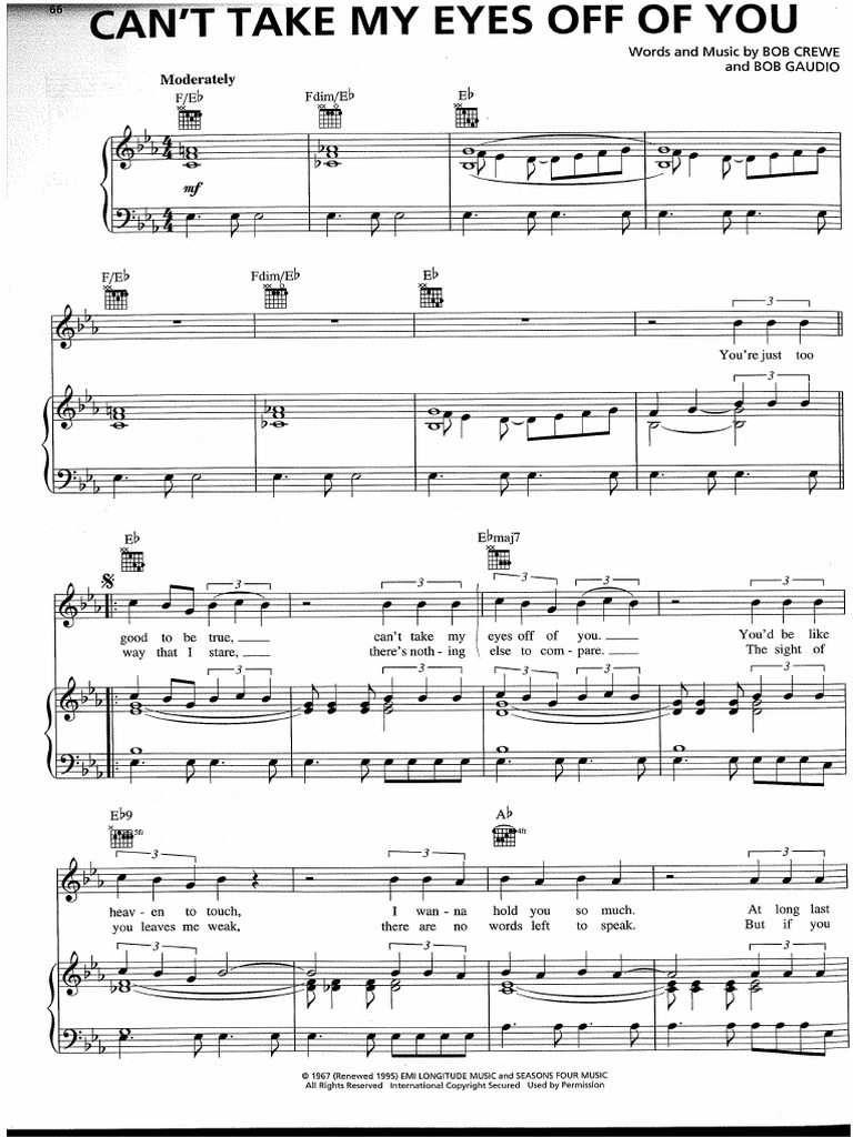 Cant Take My Eyes Off You | PDF