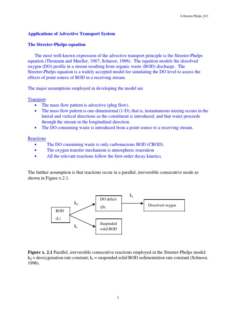 Streeter Phelps | PDF | Classical Mechanics | Chemical Engineering