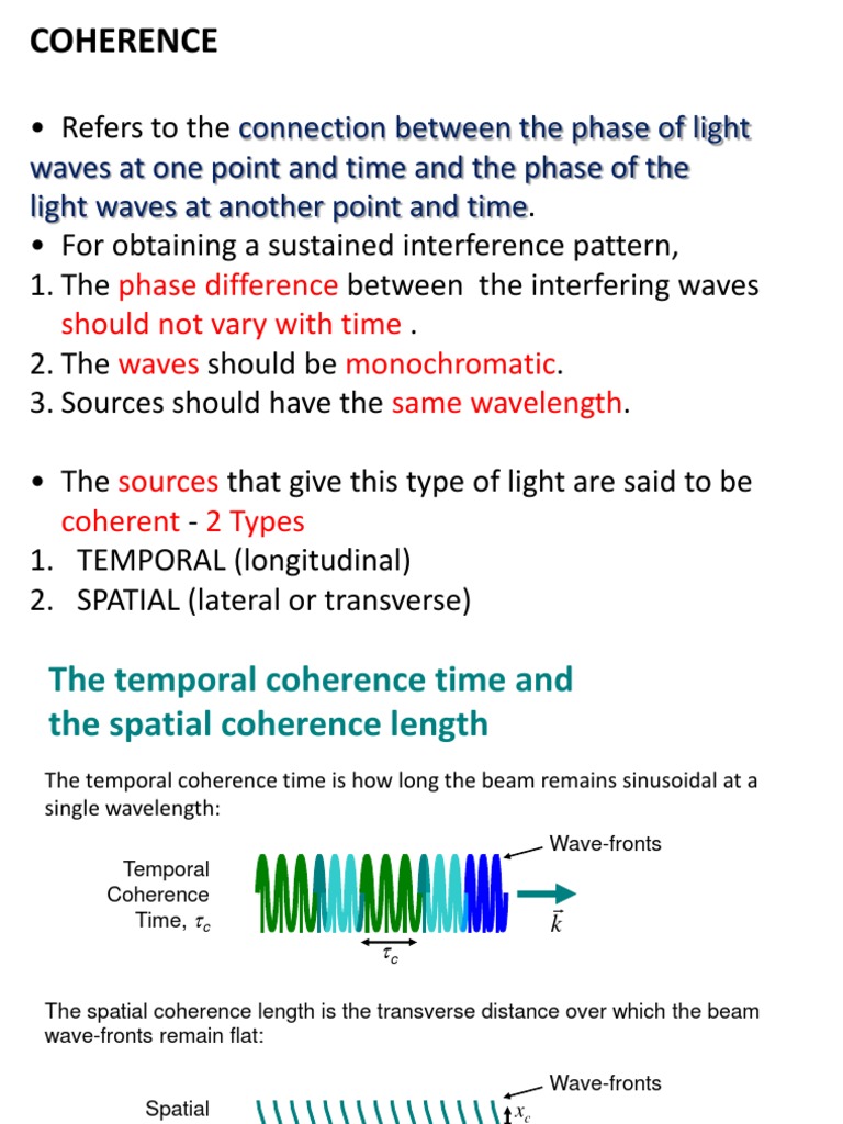 Coherence | PDF | Coherence (Physics) | Interference (Wave Propagation)
