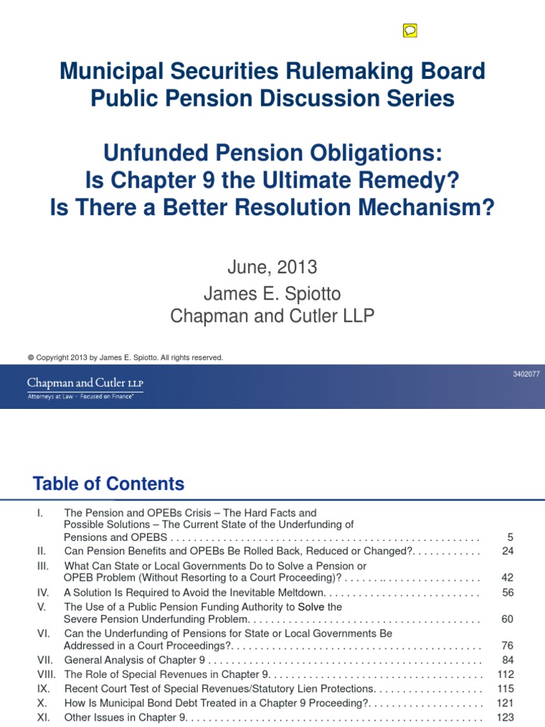 Unfunded Pension Obligations | PDF | Pension | Bankruptcy