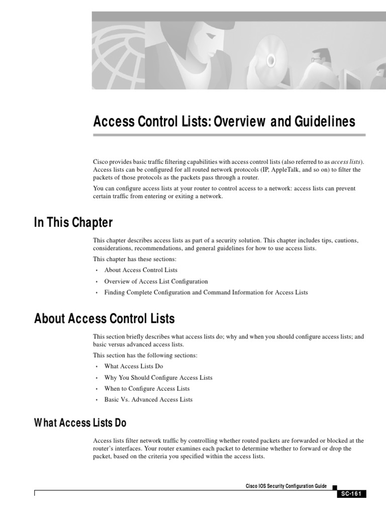 Access Control Lists: Overview and Guidelines: in This Chapter ...