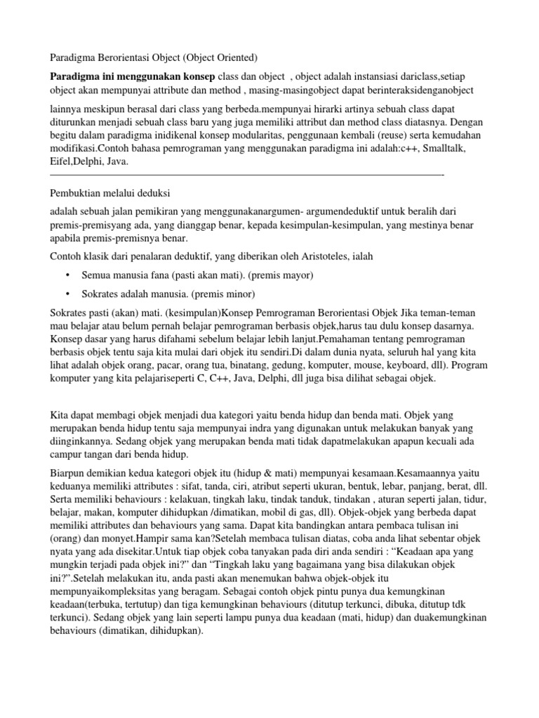 Paradigma Oop | PDF | Teknologi & Rekayasa