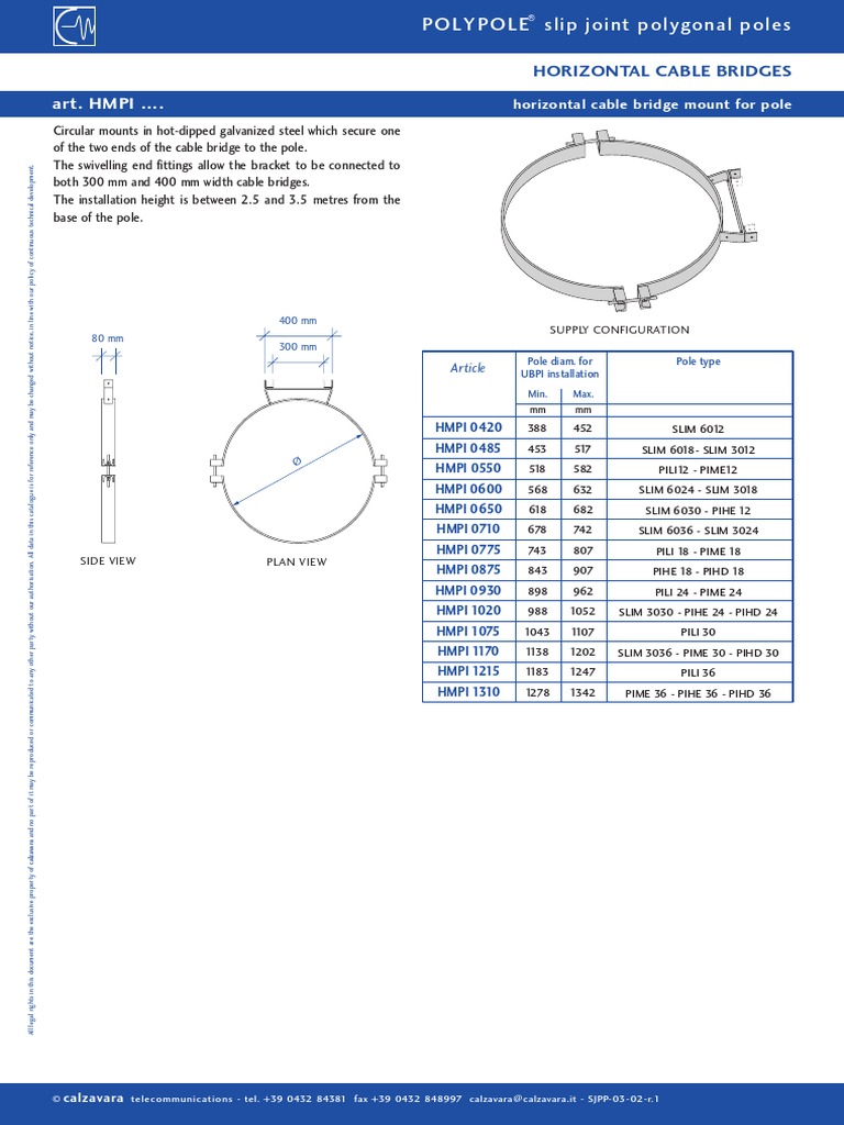 Horizontal Cable Bridge Mounts Guide | PDF