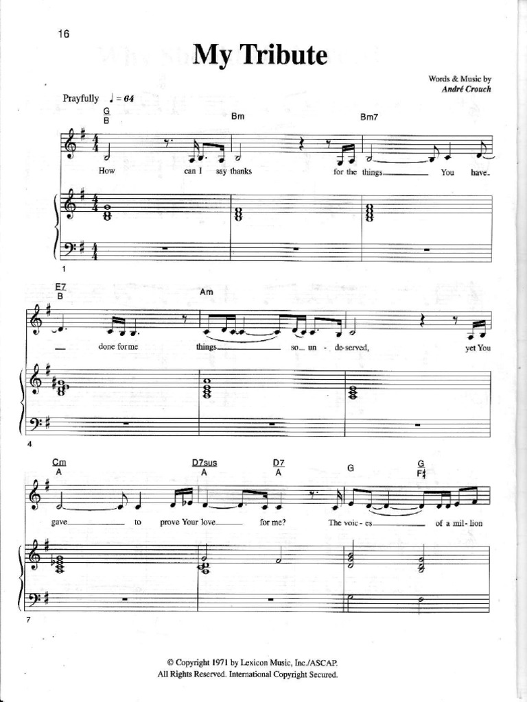 My Tribute Pdf