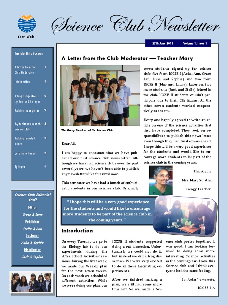 Edited Copy of News Letter | PDF | Agar | Breads