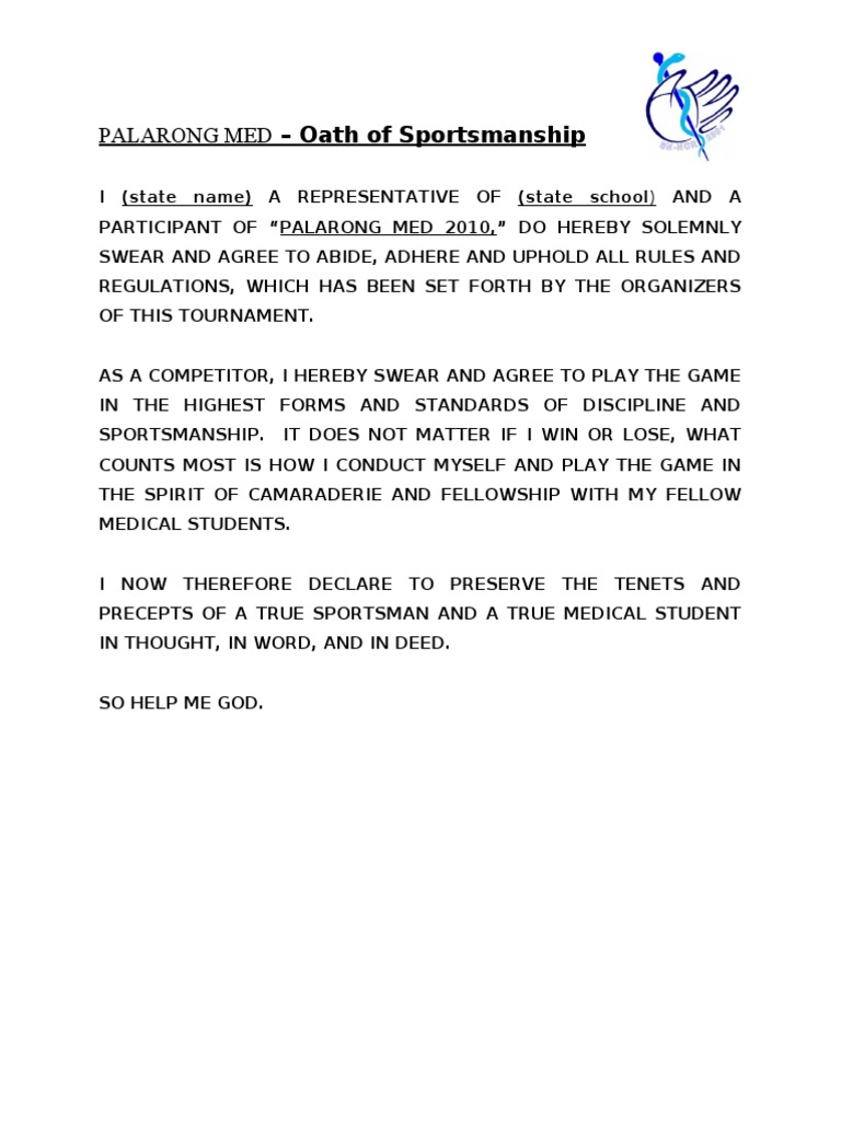 Oath of Sportsmanship | PDF