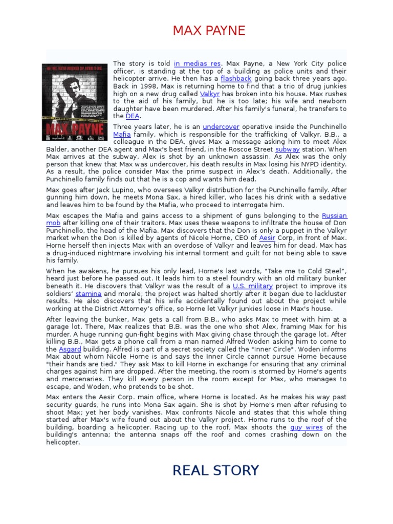 Max Payne Story | PDF | Violence | Crime Thriller