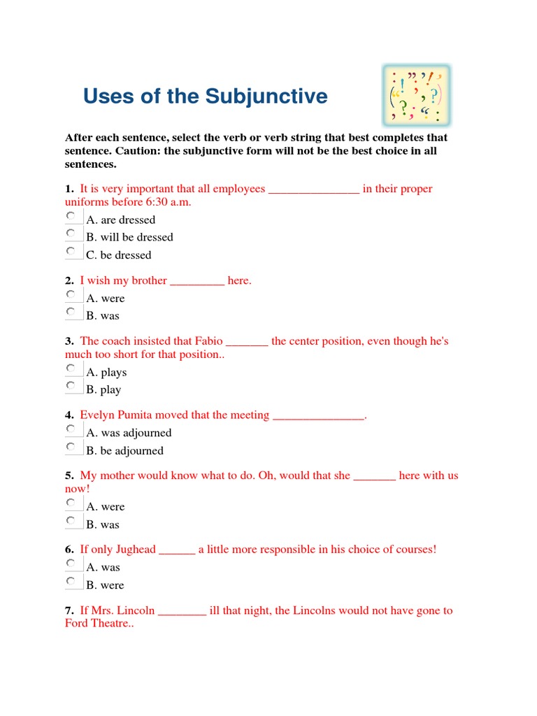 Uses of The Subjunctive | PDF | Leisure | Sports