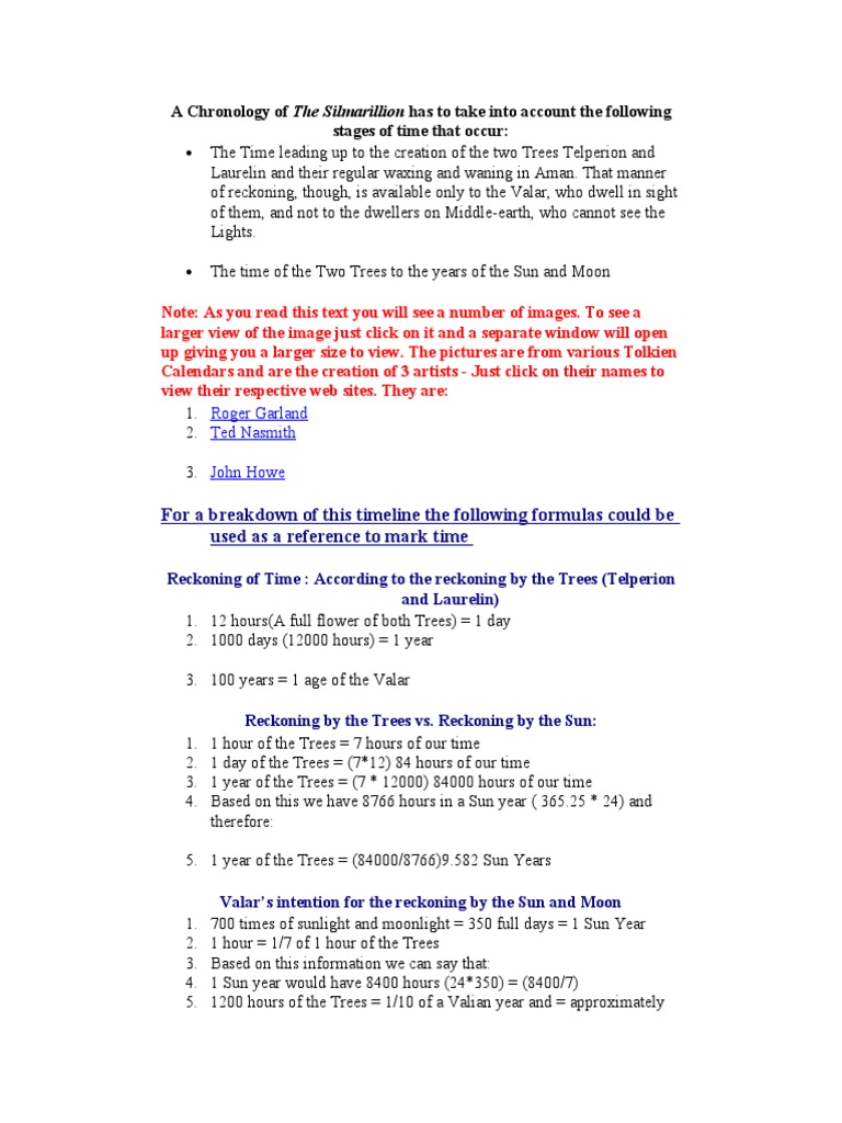 A Chronology of The Silmarillion | PDF | Middle Earth | Middle Earth Races