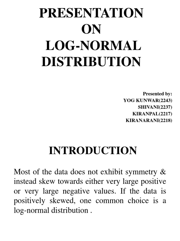 Lognormal Distribution | PDF | Normal Distribution | Variance