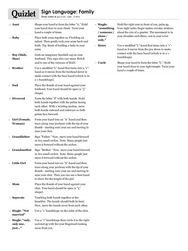 Sign Language Family | PDF | Hand | Sign Language