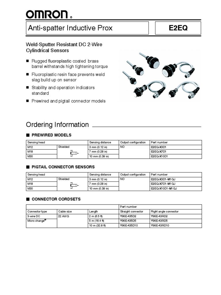 Anti-Spatter Inductive Prox: Ordering Information | Download Free PDF ...