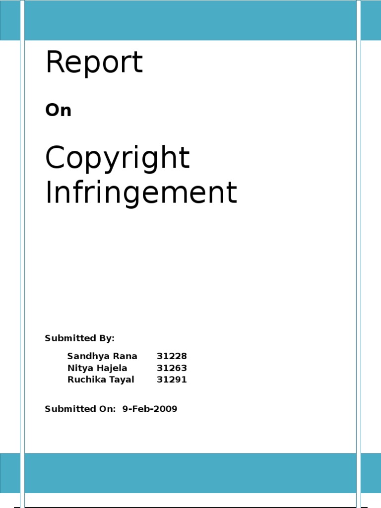 Copyright Infringement Report Final | PDF | Copyright | Fair Dealing
