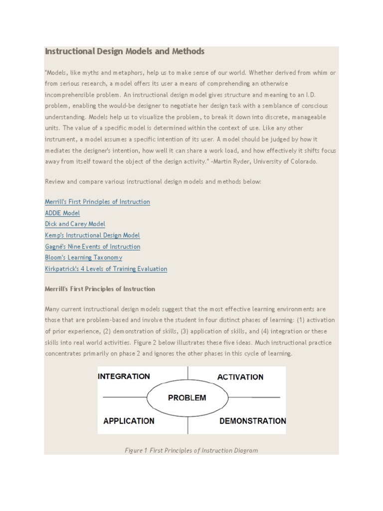 Instructional Design Models Overview | PDF | Instructional Design ...