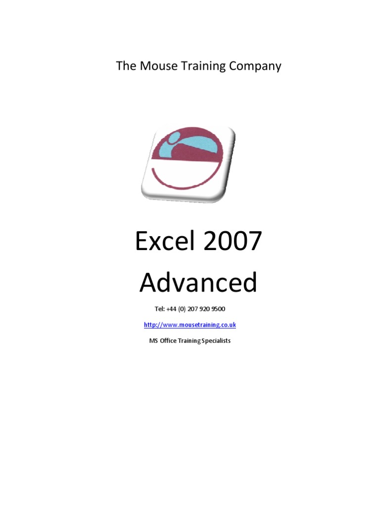 Excel 2007 Advanced Training Manual | PDF | Microsoft Excel | Spreadsheet