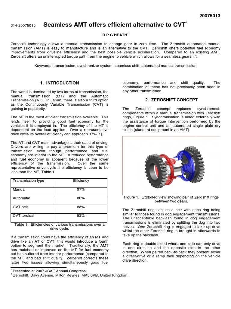 Seamless AMT Offers Efficient Alternative To CVT | PDF | Manual ...