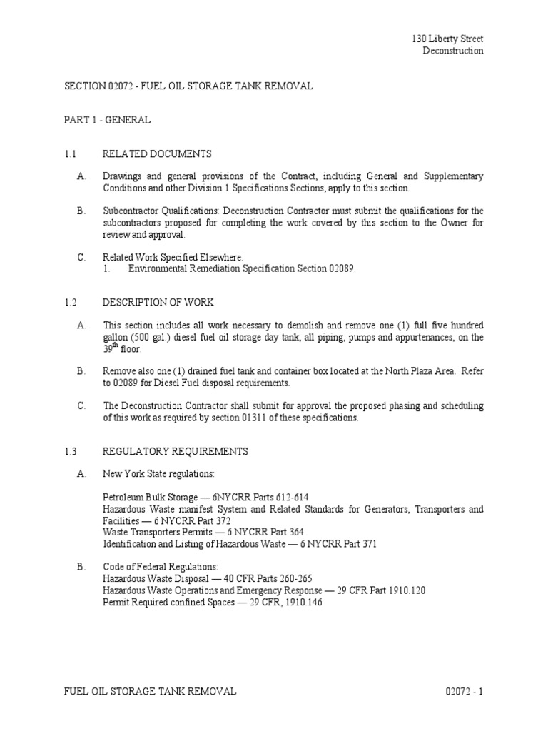 Storage Tank Removal | Demolition | Hazardous Waste