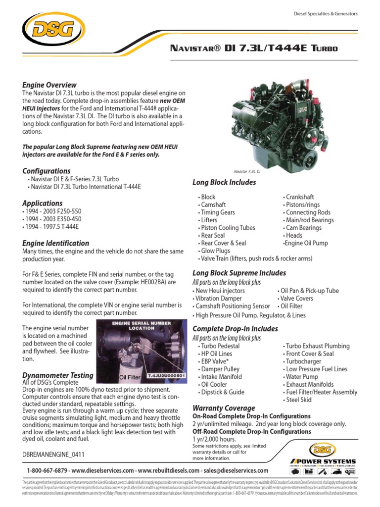 DSG - Navistar DI 7 - 3L - T444E Engine PDF | PDF | Turbocharger ...