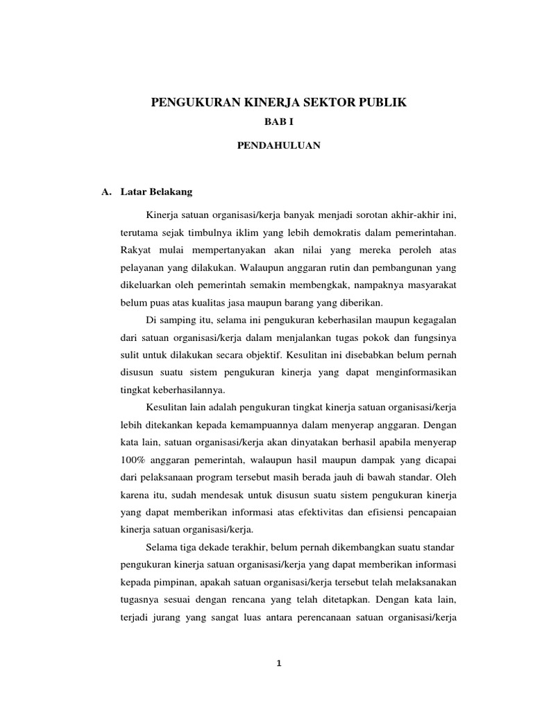Pengukuran Kinerja Sektor Publik | PDF