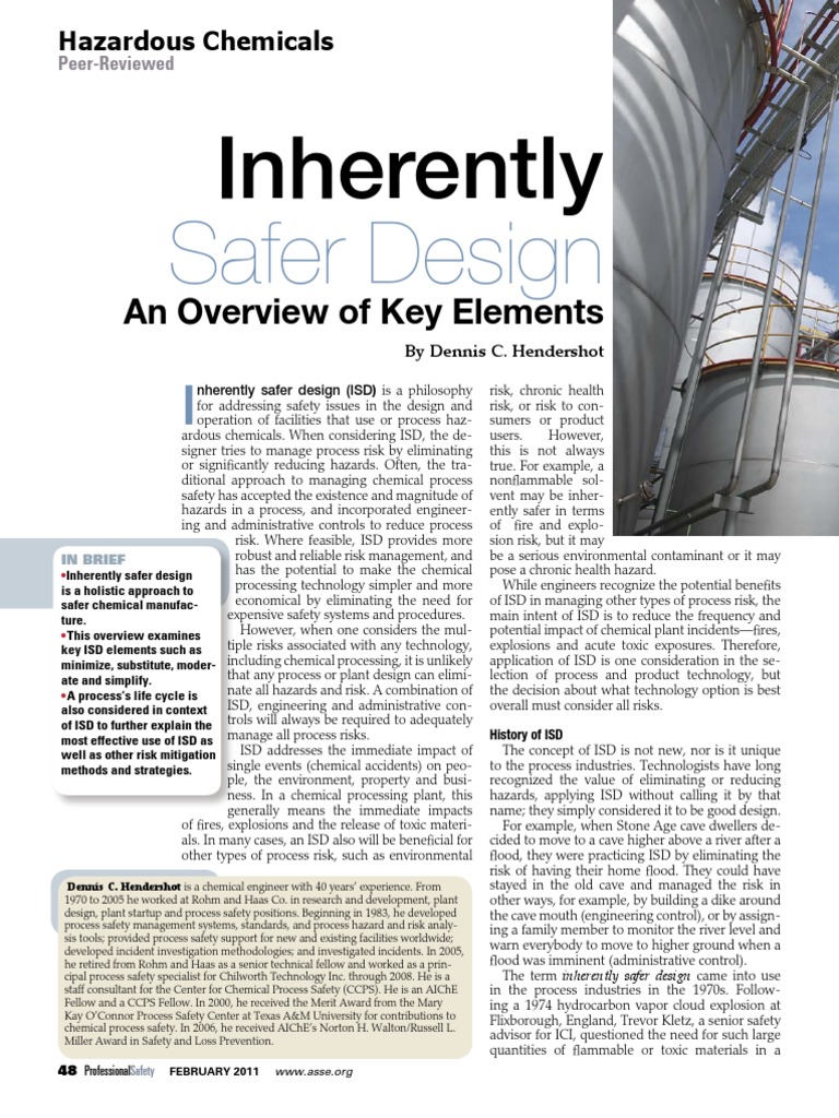 Inherently Safer Design Overview | PDF | Chlorofluorocarbon | Life ...