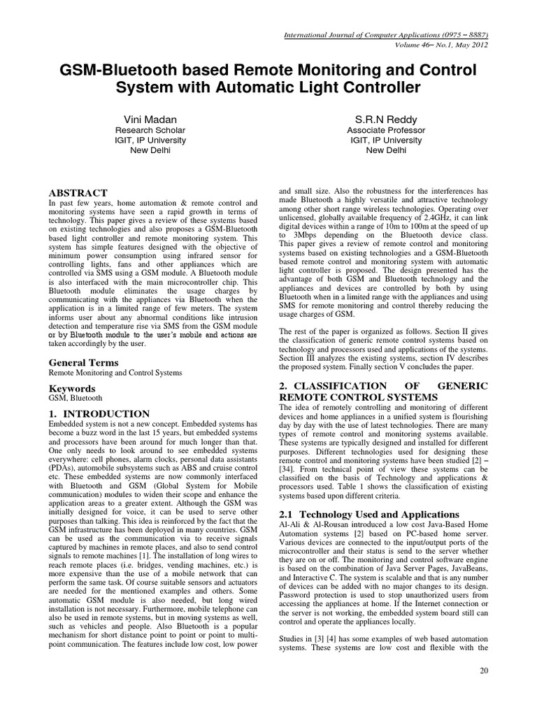 GSM-Bluetooth Based Remote Monitoring and Control System With Automatic ...