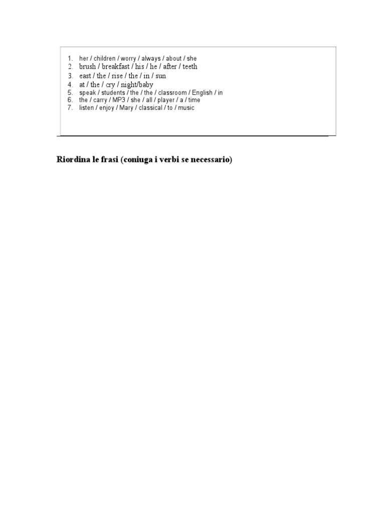 English Sentence Reordering for Learners | PDF | Foreign Language Studies
