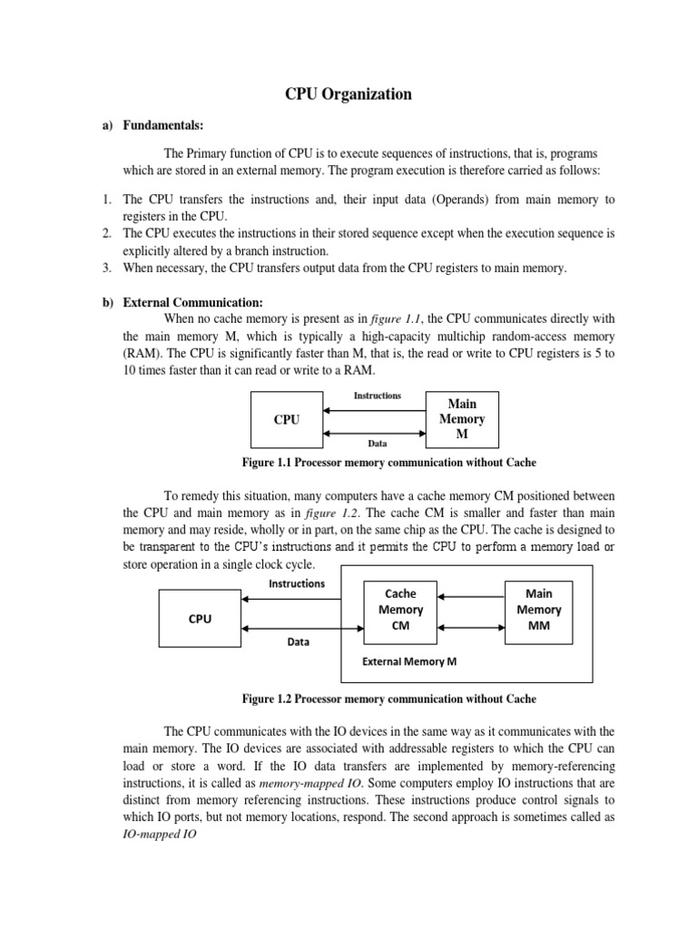 Cpu Organization | PDF | Central Processing Unit | Random Access Memory