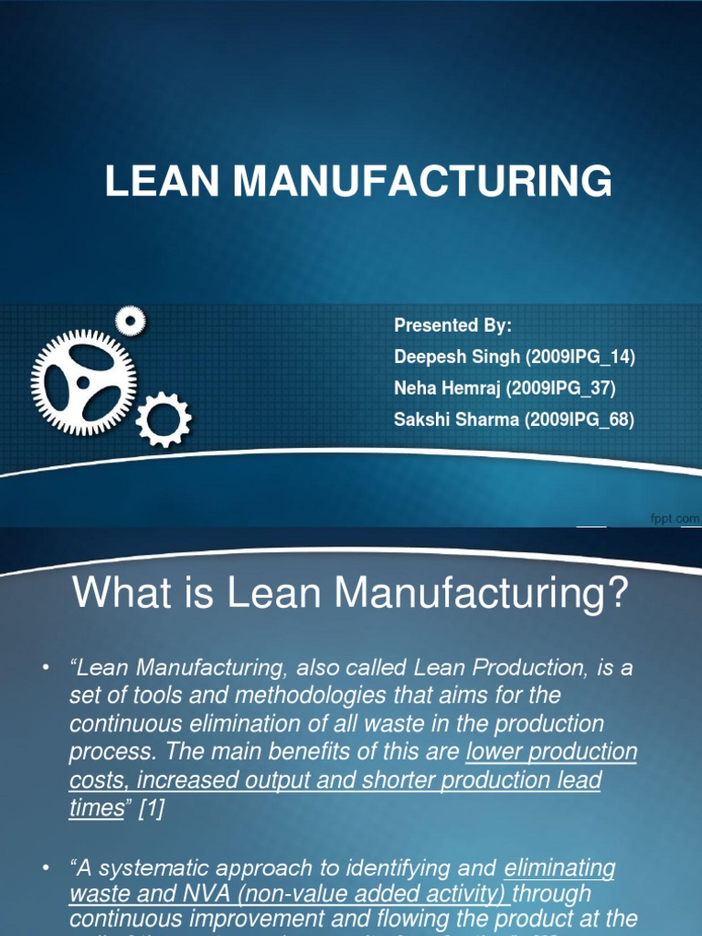 Lean Manufacturing An Overview | PDF | Lean Manufacturing | Operations ...