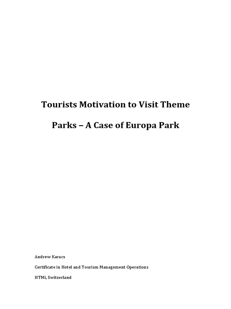 Tourist Motivation at Europa-Park | PDF | Motivation | Motivational